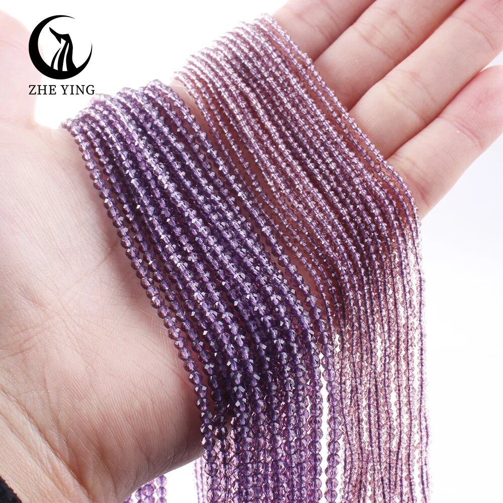 Зеленые хрустальные бусины ZHEYING 2-3 мм 10 шт. 3mm(about 1200pcs), 1. L. Amethyst