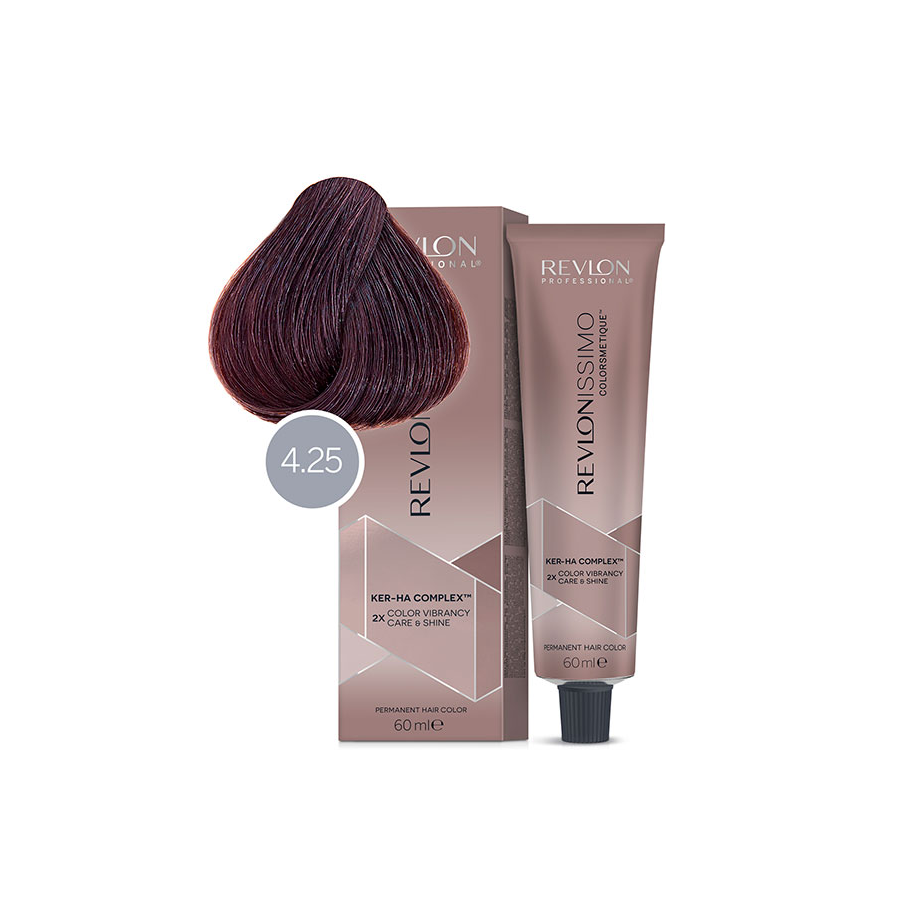 Revlon Professional Revlon Revlonissimo Colorsmetique High Coverage 4.25 - Перманентная краска для седых волос коричневый перламутрово-махагоновый 60 мл