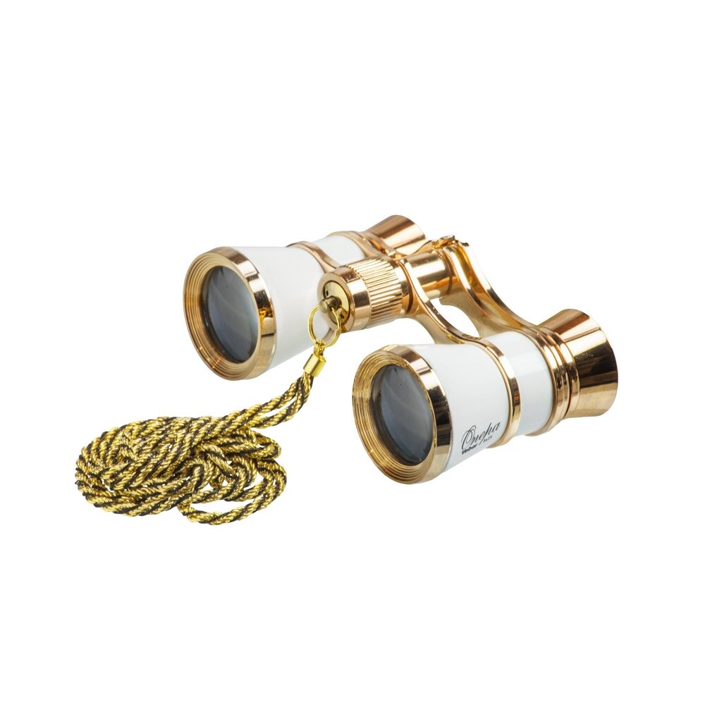 Бинокль Театральный Veber Opera Бгц 3X25 С Цепочкой, Белый/золотой