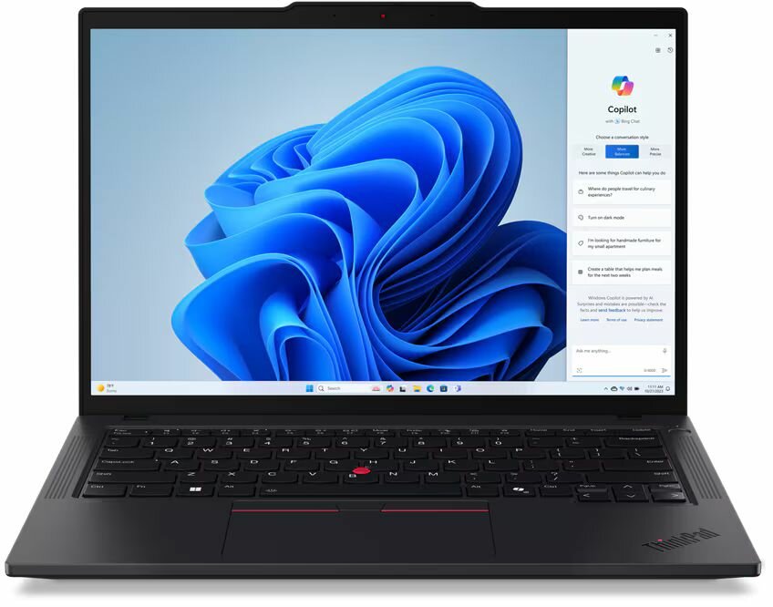 Ноутбук Lenovo ThinkPad T14 Gen 5 , Core Ultra 7 155U, 32GB, 1024GB, Win11 Pro, black (21MLS19000)