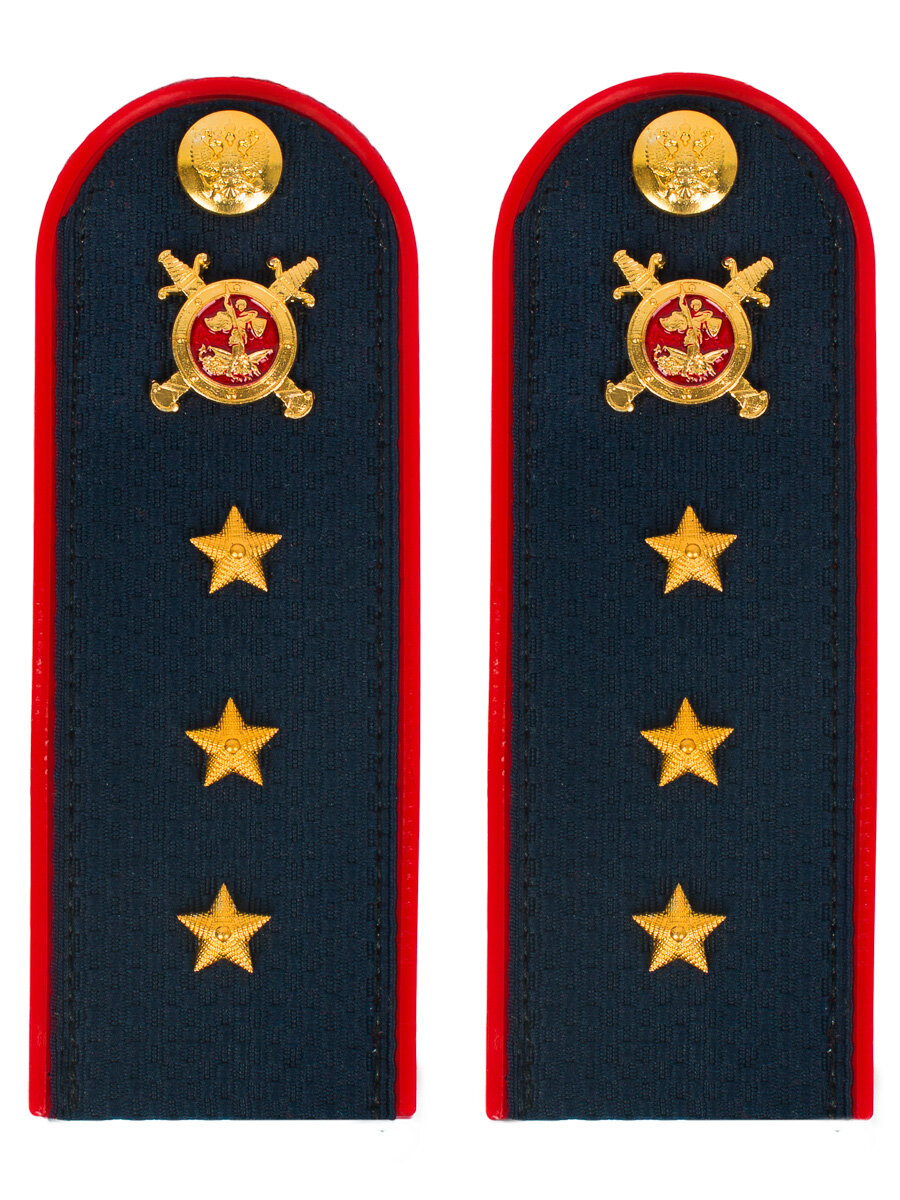 Погоны Полиции темно-синие Пластик Звание Старший Прапорщик