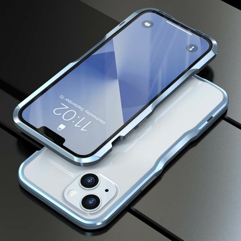 Металлический бампер корпус, совместимый с Apple iPhone 13 mini(Эпл Айфон 13 мини), роскошный алюминиевый сплав