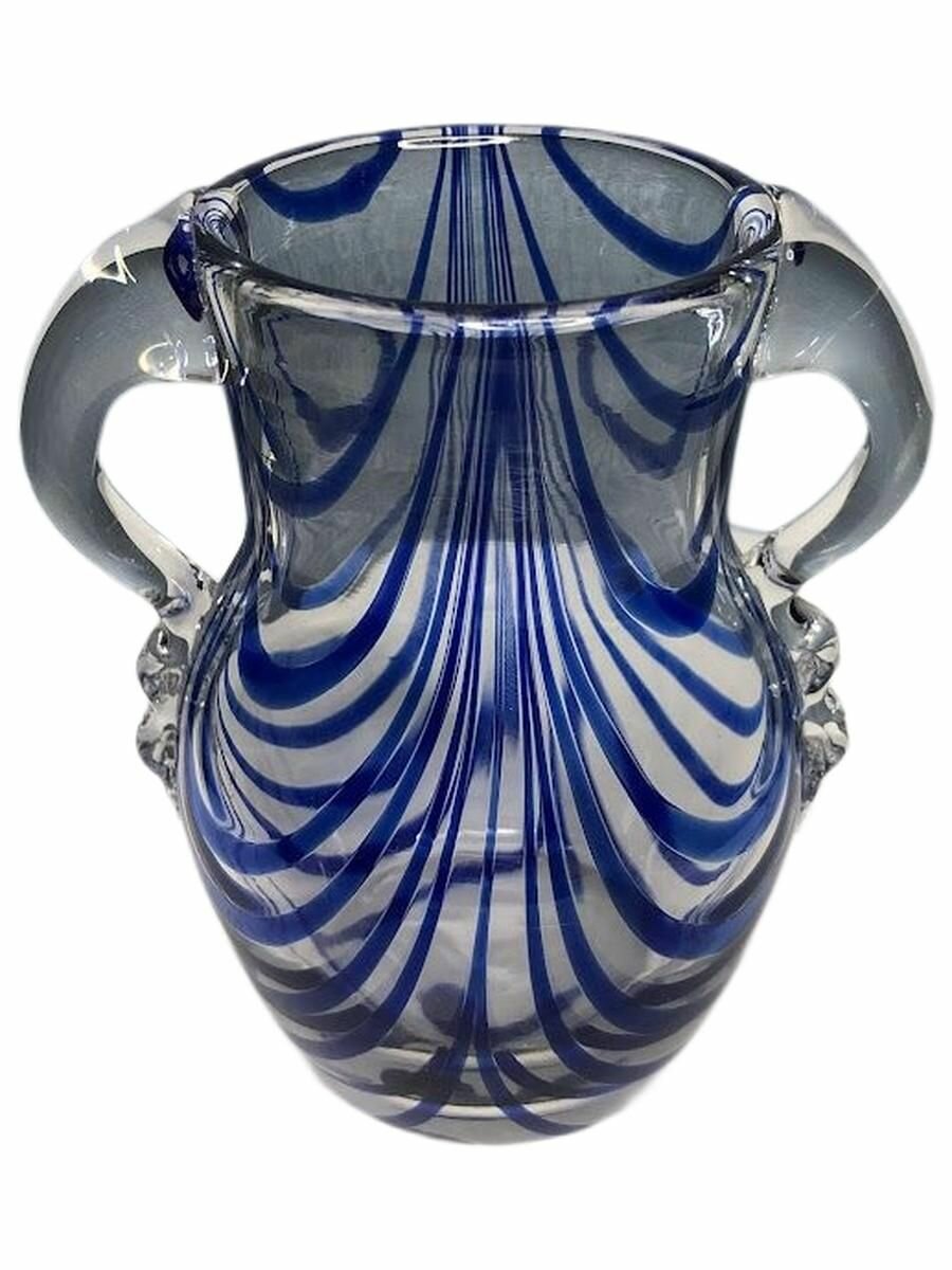 Ваза винтажная, з-д неман, авт. А. Ф. Фёдорков "амфора", 11см, выдувное стекло, гутная техника