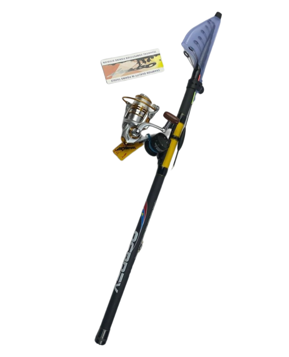 Удочка с катушкой бэст мастер жёлтая, 6 метров