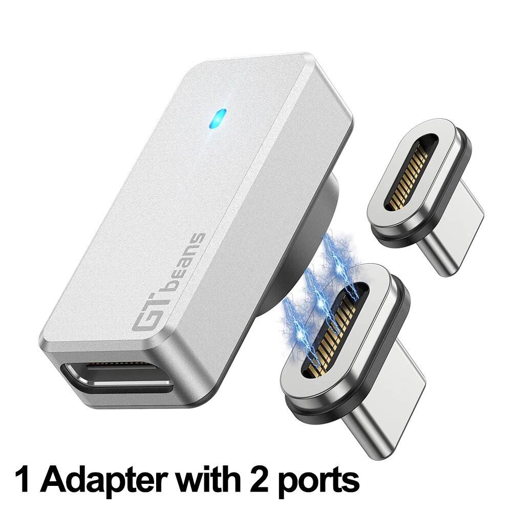 Магнитный адаптер USB4.0 Thunderbolt3 USB C к Type C 40 Гбит/с, 240 Вт, 1 Pack with 2 ports