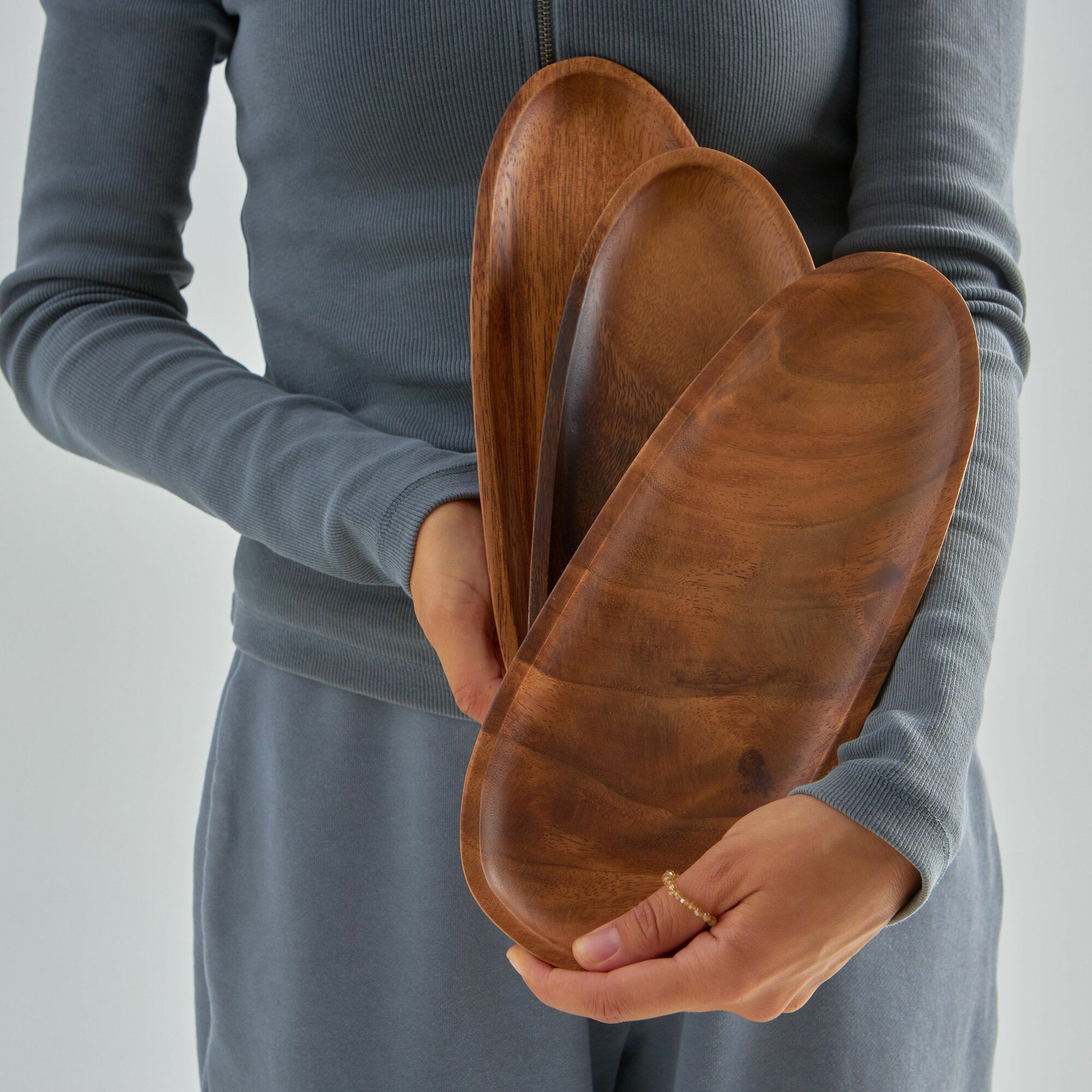 Поднос деревянный, грецкий орех, овальный, 30х11 см Varman.pro