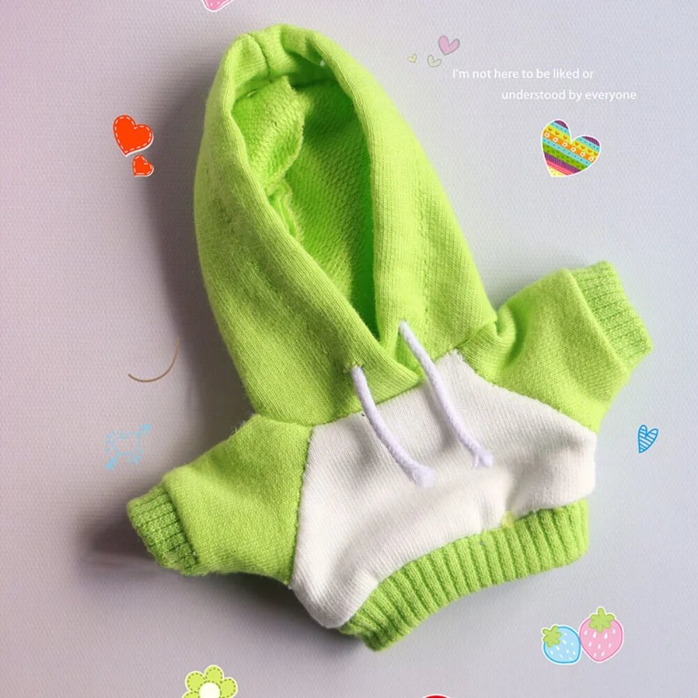 YOUSHITOP Толстовки для кукол 10 см хлопок фиолетовый Green with Hat