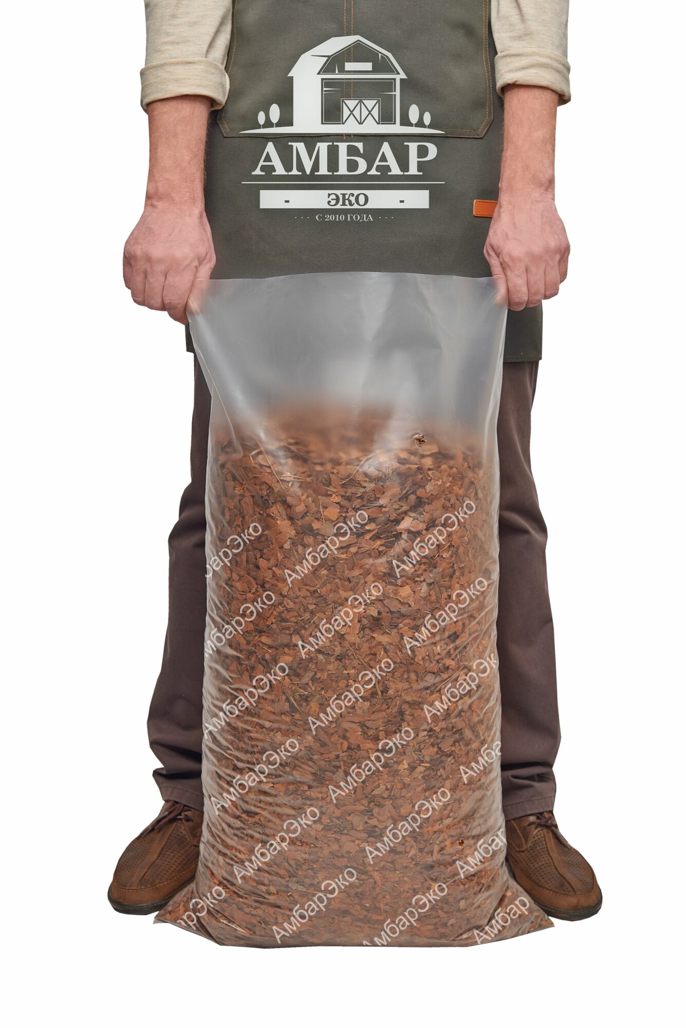 Мульча органическая из коры сосновой мелкая (1-3 см) 60 л. Комплект 13шт