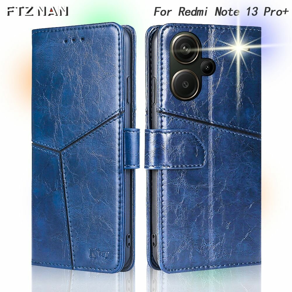 Чехол-книжка MyPads для Xiaomi Redmi Note 13 Pro+ Plus(5G), синий