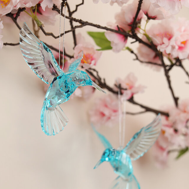 Елочная игрушка Солнечная Птичка Колибри 13 см бирюзовая, Forest Market, 201567