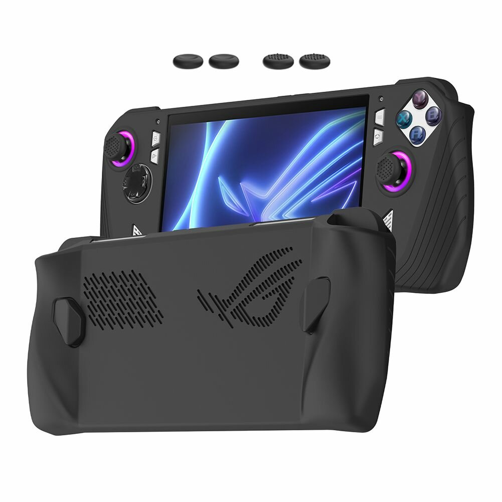Силиконовый чехол для ASUS ROG Ally, чёрный, полная защита защитный чехол силиконовый защитный