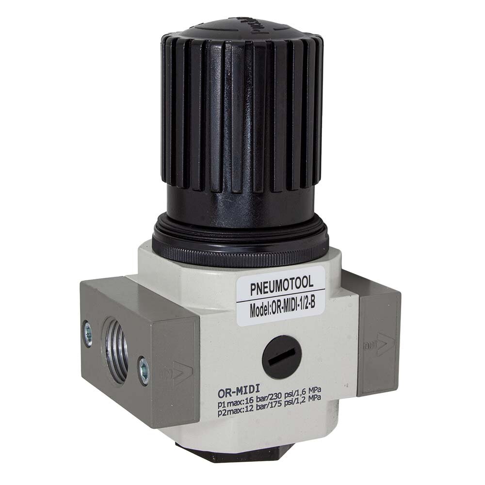 Регулятор давления воздуха PI TOOLS OR-PIT-MIDI-G1/2", 3500 л/мин, металлический корпус, от 0.5 до 16 Бар, Арт. 5858 — фото 1