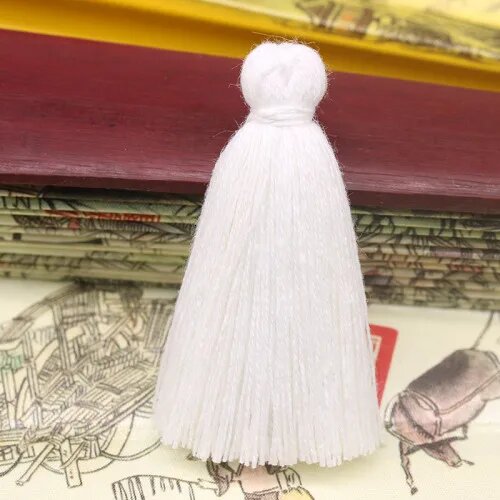 Хлопковые кисточки 6 см, набор из 10 штук Белый, White 10pcs