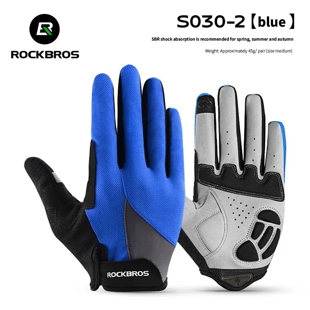 ROCKBROS Ветрозащитные перчатки для велоспорта Синий, М, Синий
