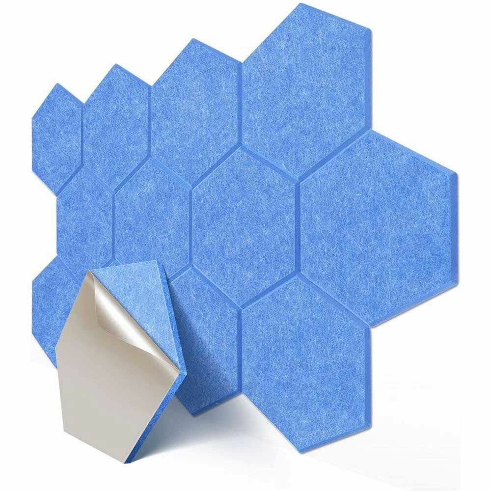 12 шт. Шестиугольный самоклеящийся Звукопоглощающий материал 30X26CM Шумоизоляция для перегородок декоративные панели для стен