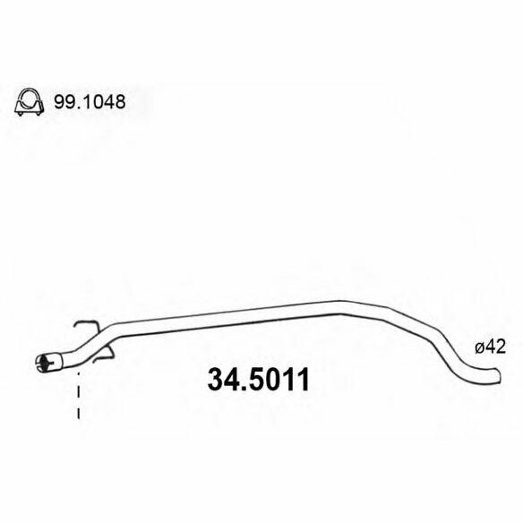 Труба выхлопного газа, ASSO 34.5011 (1 шт.)