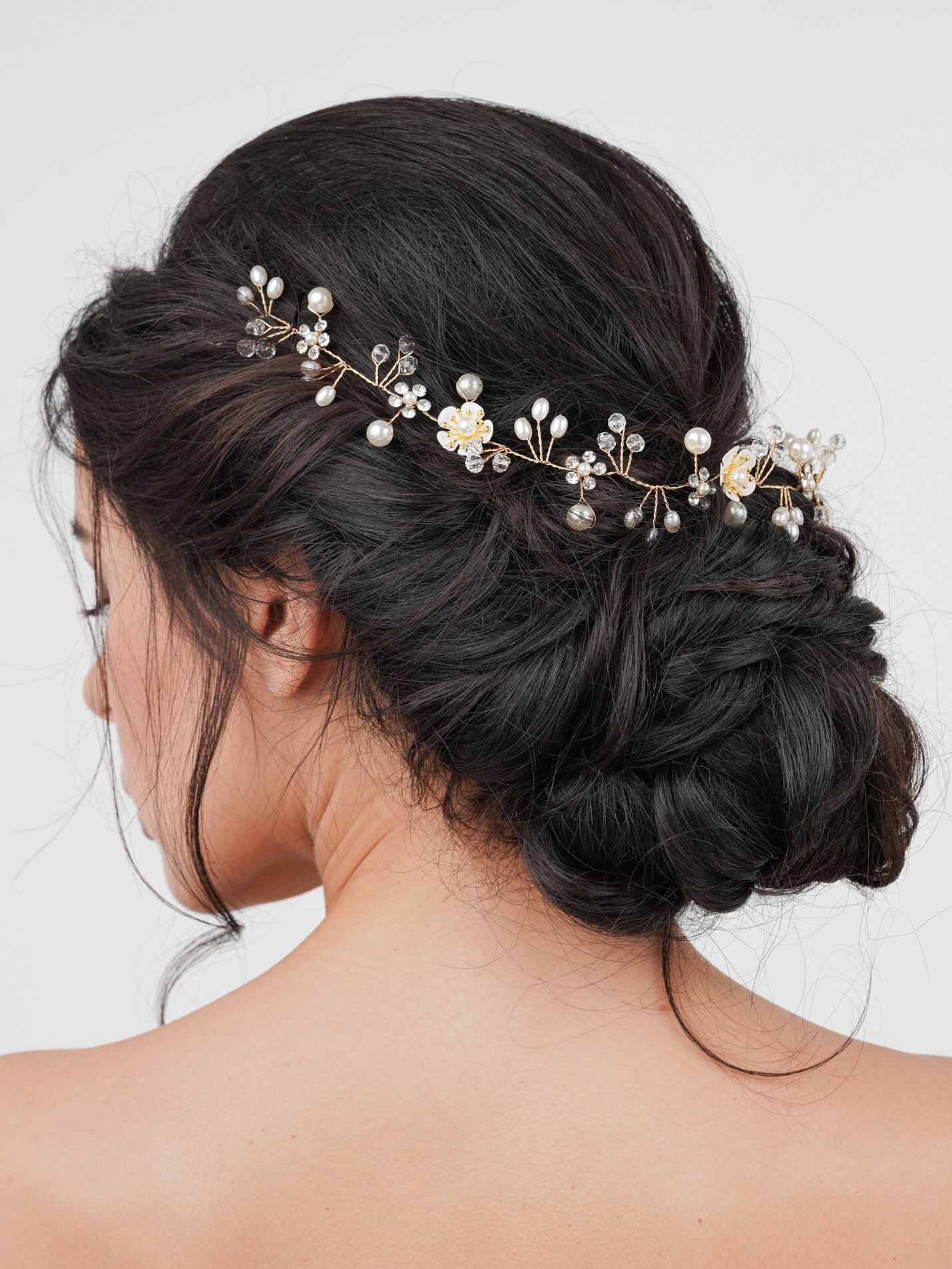 Диадема LUMINA, бижутерный сплав/жемчуг/пластик/стразы, женская, цвет золотистый