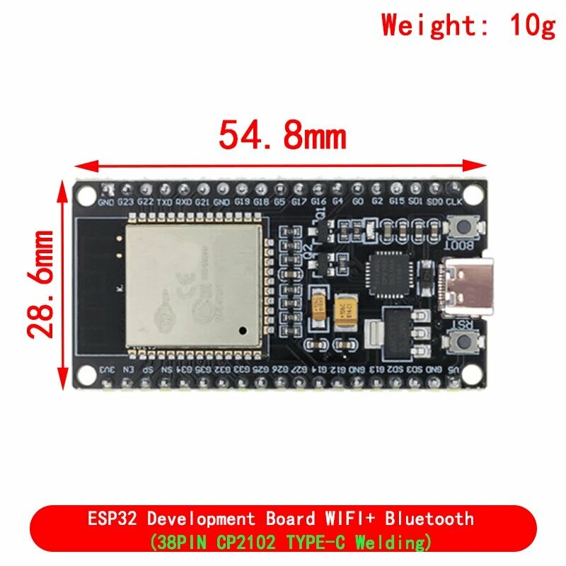Плата разработки ESP32 CP2102 CH340C Беспроводной модуль Wi-Fi + Bluetooth со сверхнизким энергопотреблением ESP32-32 NodeMCU-32S