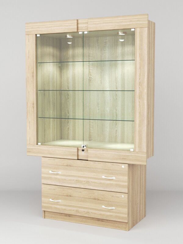 Витрина "электра" №9-2 (задняя стенка - ДСП), Дуб Сонома. Производитель товара - компания Westcom.