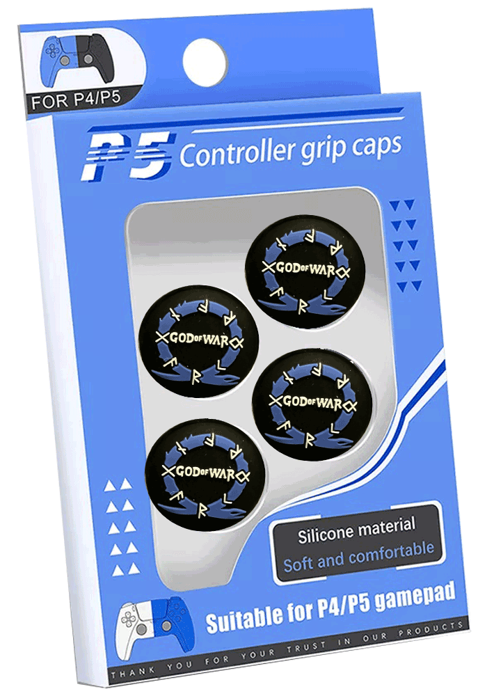 Силиконовые накладки на стики геймпада Sony PlayStation PS4/PS5/Xbox [God of War Ragnarok Black]