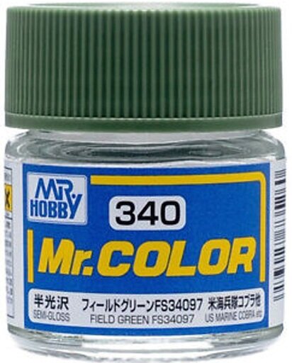 C340 краска художественная т. м. MR.HOBBY 10мл FIELD GREEN FS34097
