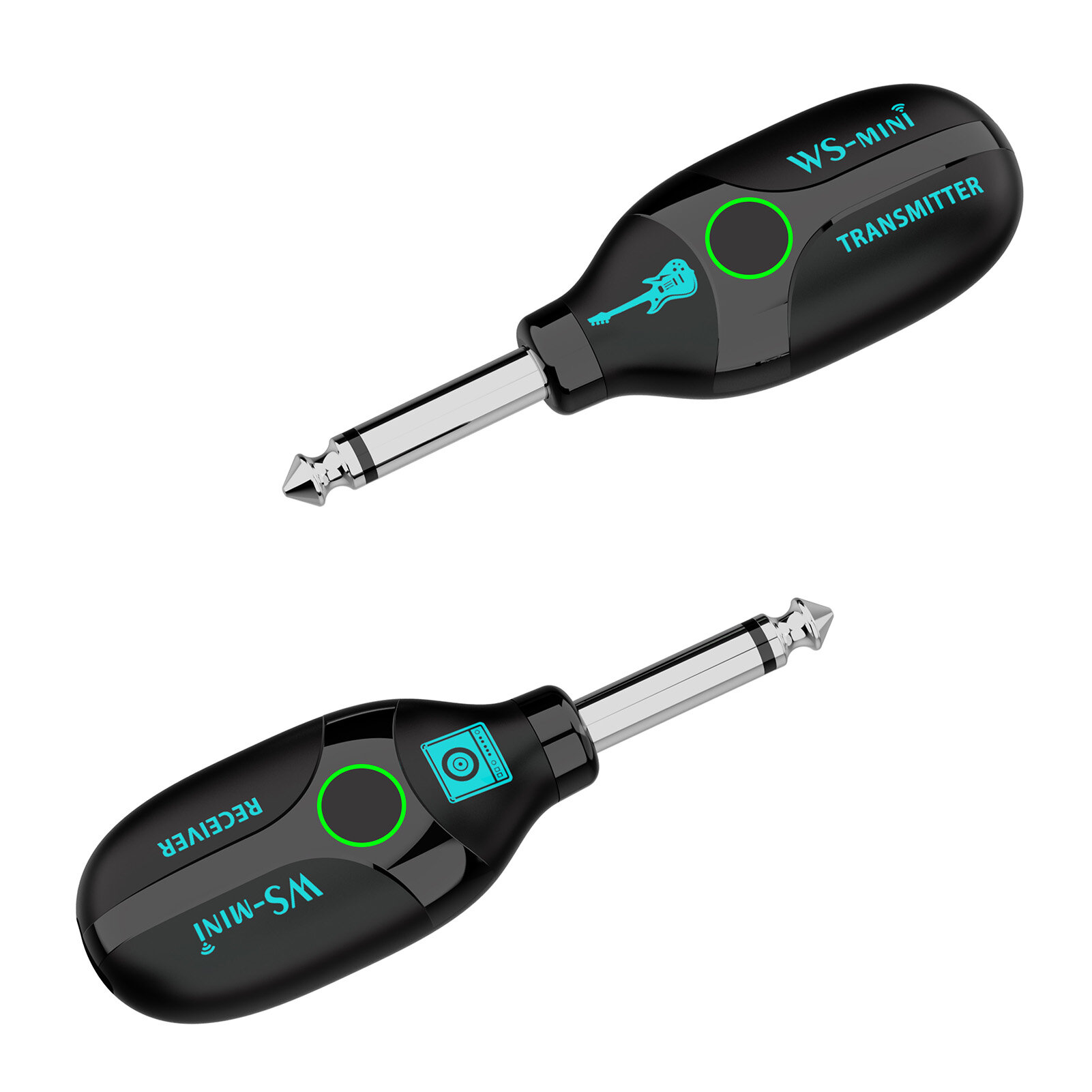 Беспроводная гитарная система 2,4 ГГц, передача данных в реальном времени 48 кГц/16 бит, перезаряжаемая, 4 канала, не требует сопряжения, цветные индикаторные лампочки, комплект передатчика и приемника для электрогитар, бас-гитар и духовых инструментов.