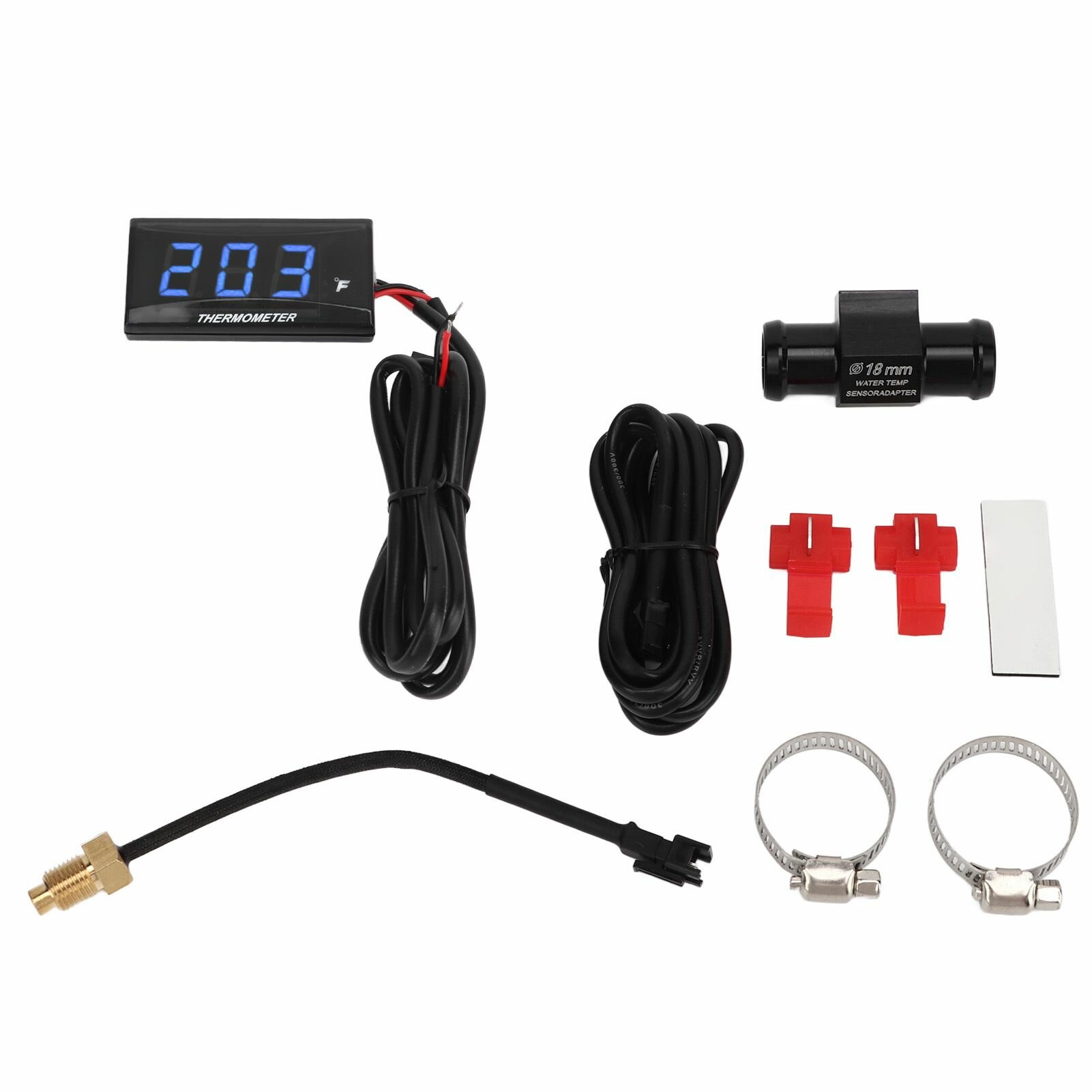 Мотоциклетный цифровой датчик температуры воды, ультратонкий ЖК-дисплей постоянного тока 12 В с адаптером датчика 18 мм для большинства мотоциклов, синий