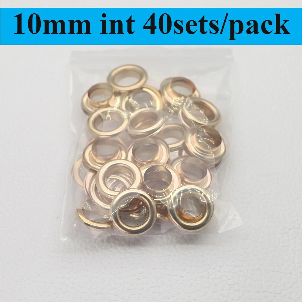 Золотые металлические люверсы 3-20 мм 10mm LGlod 40 sets