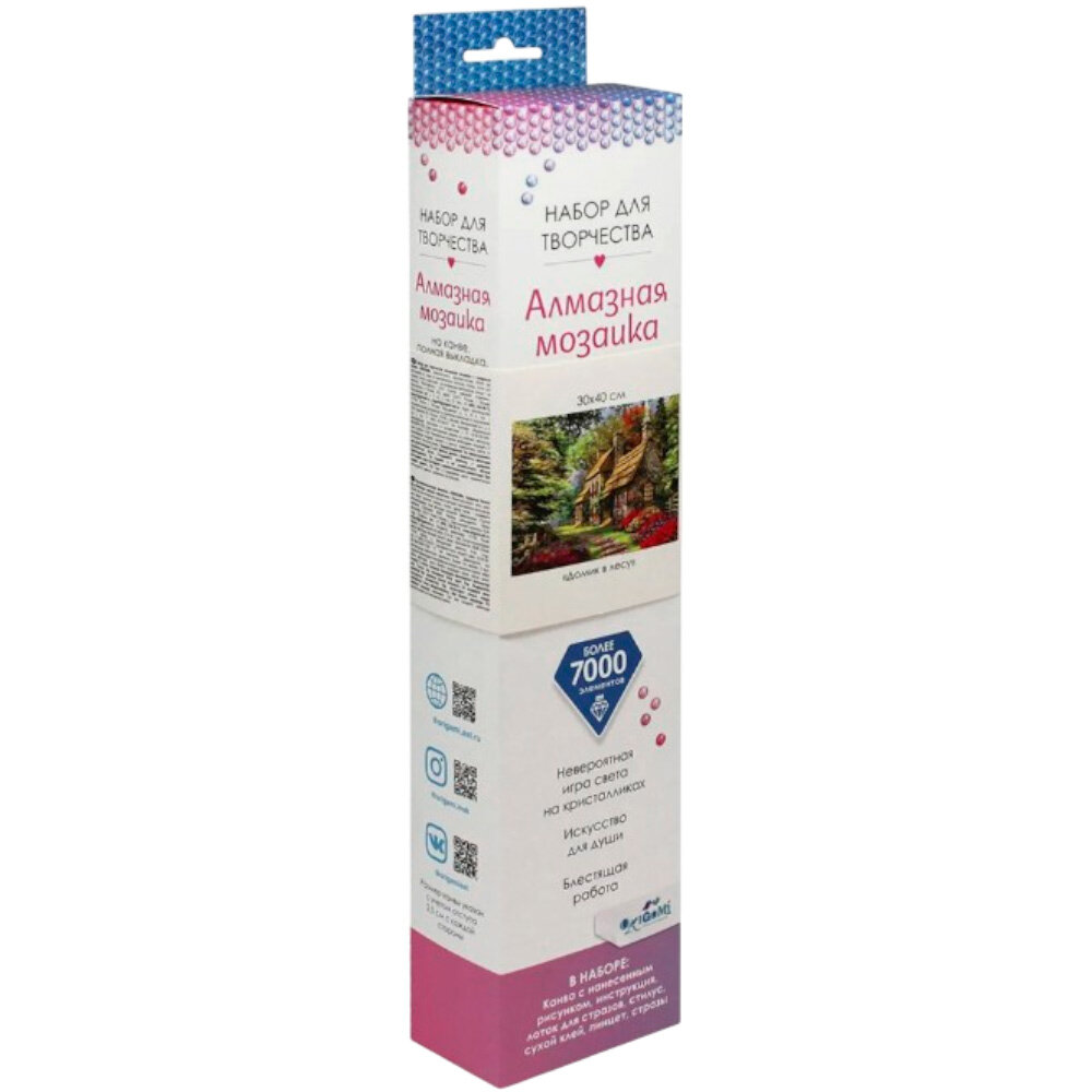 Алмазная мозаика Origami домик в лесу 30х40 см, разноцветная