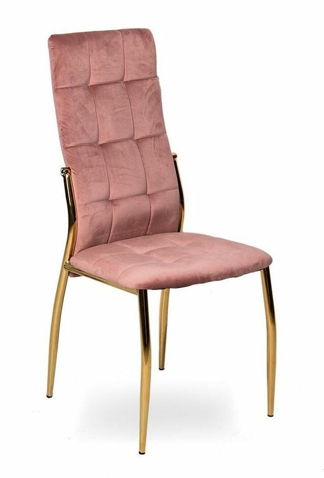 Стул B-trade Ватсон ANTIQUE PINK (UF910-08)/GOLD (бархат) Размеры: Высота 990мм Глубина 500мм Ширина 450мм