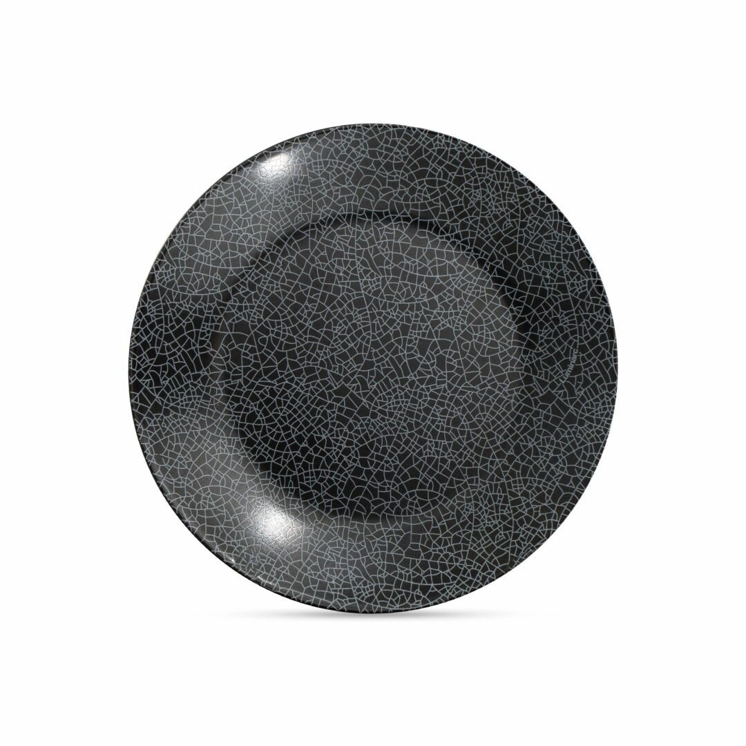 Тарелка десертная ZOE BLACK Набор 6 тарелок Стекло Диаметр-18см Черный Посуда для сервировки стола