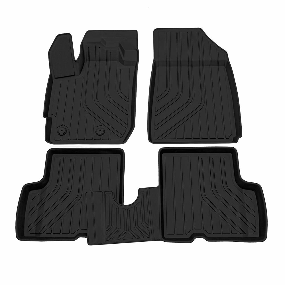 Коврик салонный резиновый (черный) для Renault Duster (21-Н. В.) Ser.S (Борт 4см)