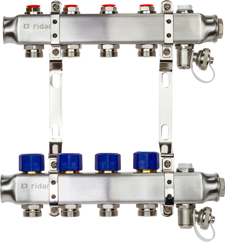 Комплект коллекторов ридан SSM-4R set с кронштейнами, 4 контура