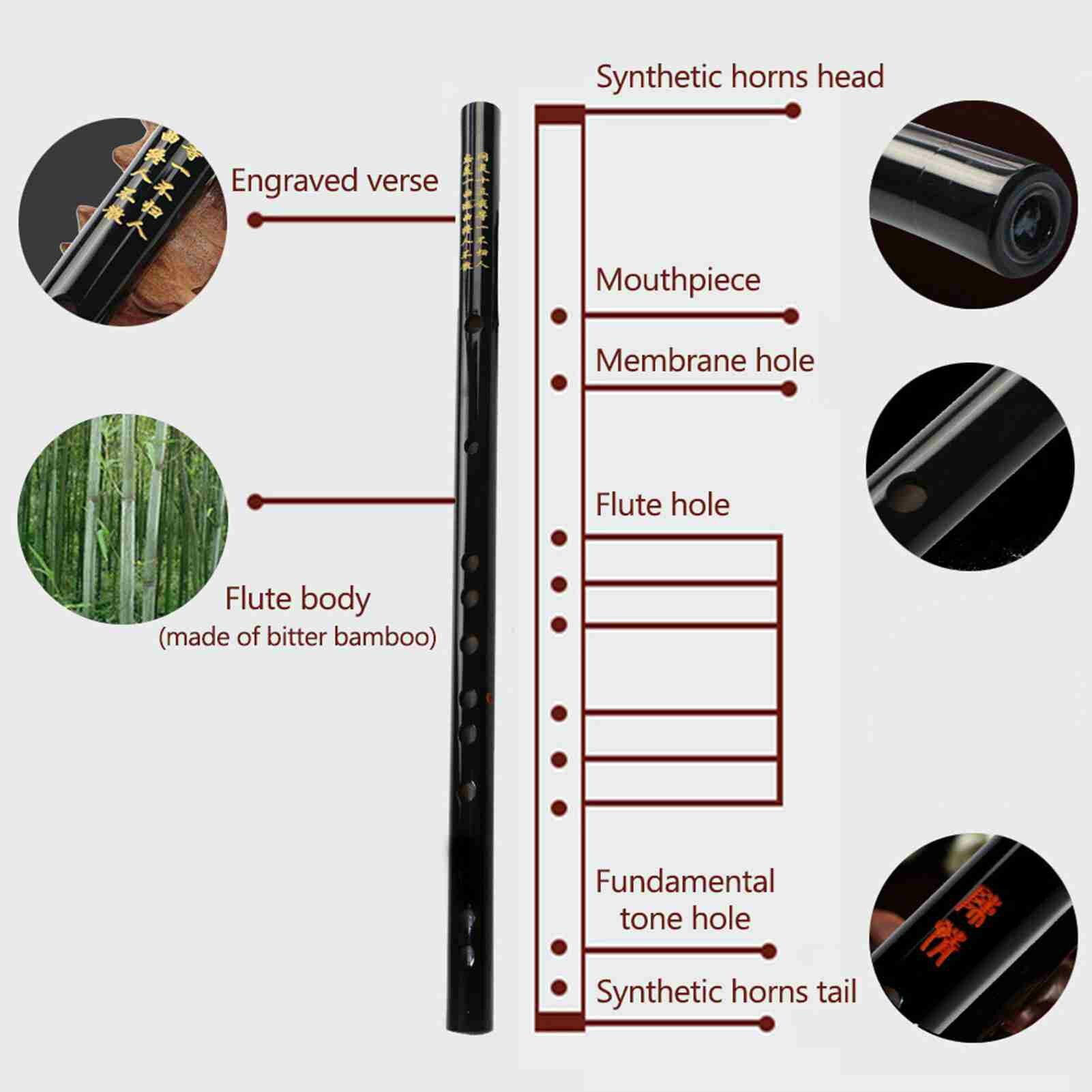 Бамбуковая флейта, изысканная работа, китайский традиционный музыкальный инструмент с сумкой для хранения для начинающих любителей музыки