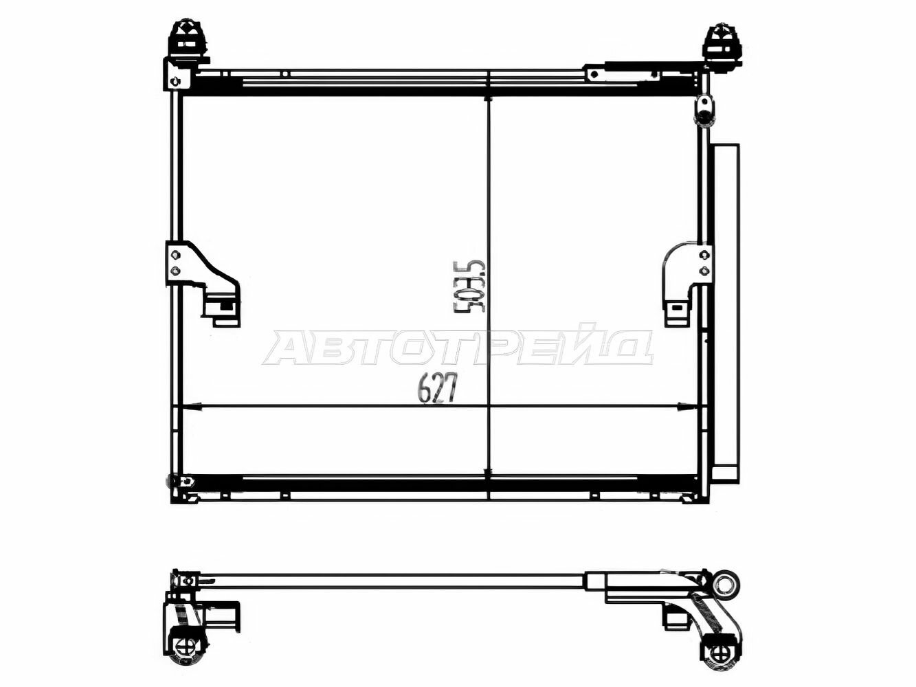 Радиатор кондиционера для Лексус Gx400 460, Тойота 4 Раннер, Ленд Крузер, Прадо арт STTY123940 SAT