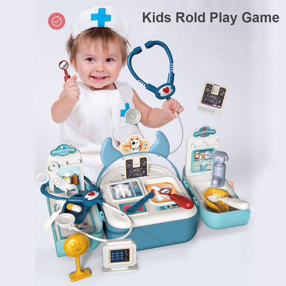 Набор игрушечных врачей в стиле рюкзака для детей, игровой набор «Доктор» с футляром для хранения, ролевые игры, набор игрушек «Доктор» для детей от 3 лет и старше, для девочек, мальчиков, детей, подарок на день рождения, Рождество