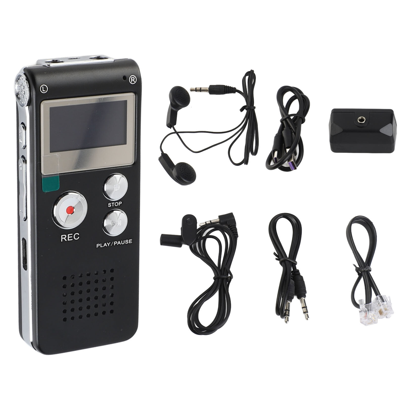 Digital Voice Recorder Sound Recording Device with Playback Microphone Song Player Portable Tape for Lectures Meetings Interviews