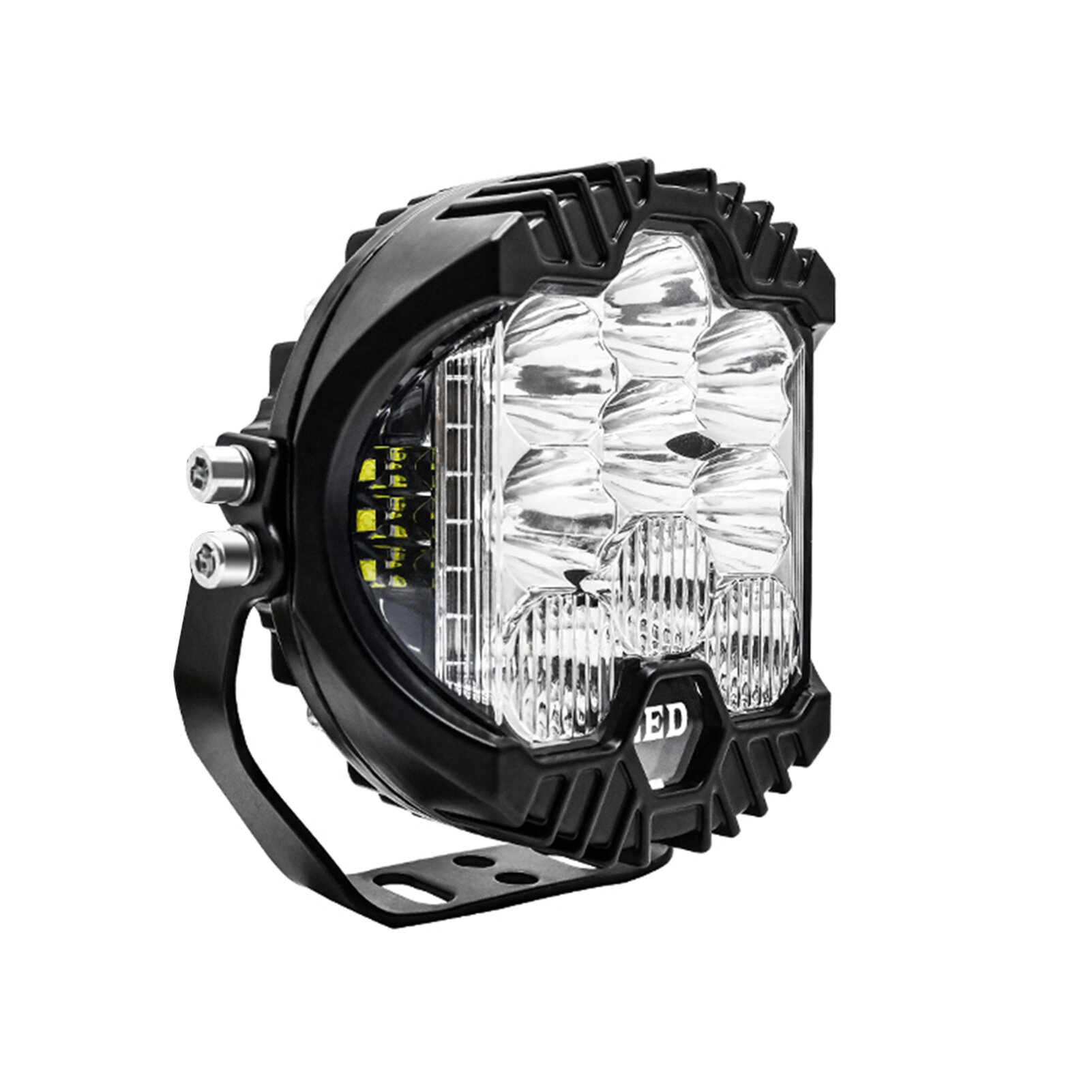 1Pcs 5inch LED Work Light Pods Spot Flood Combo Beam Fog Lamp Offroad Driving Light Black Shell 15 LED Chips 9-30V 150W 6000K 15000LM IP68