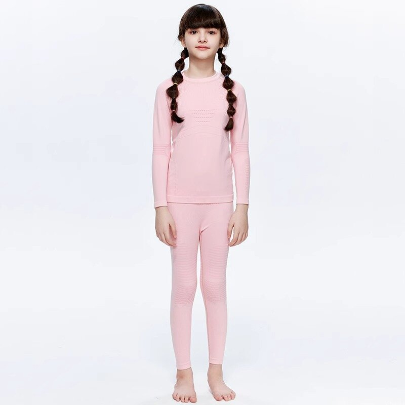 Детская лыжная одежда с быстрой сушкой, профессиональное влагоотводящее нижнее белье, термокомпрессионная одежда для девочек, велосипедный комплект для мальчиков