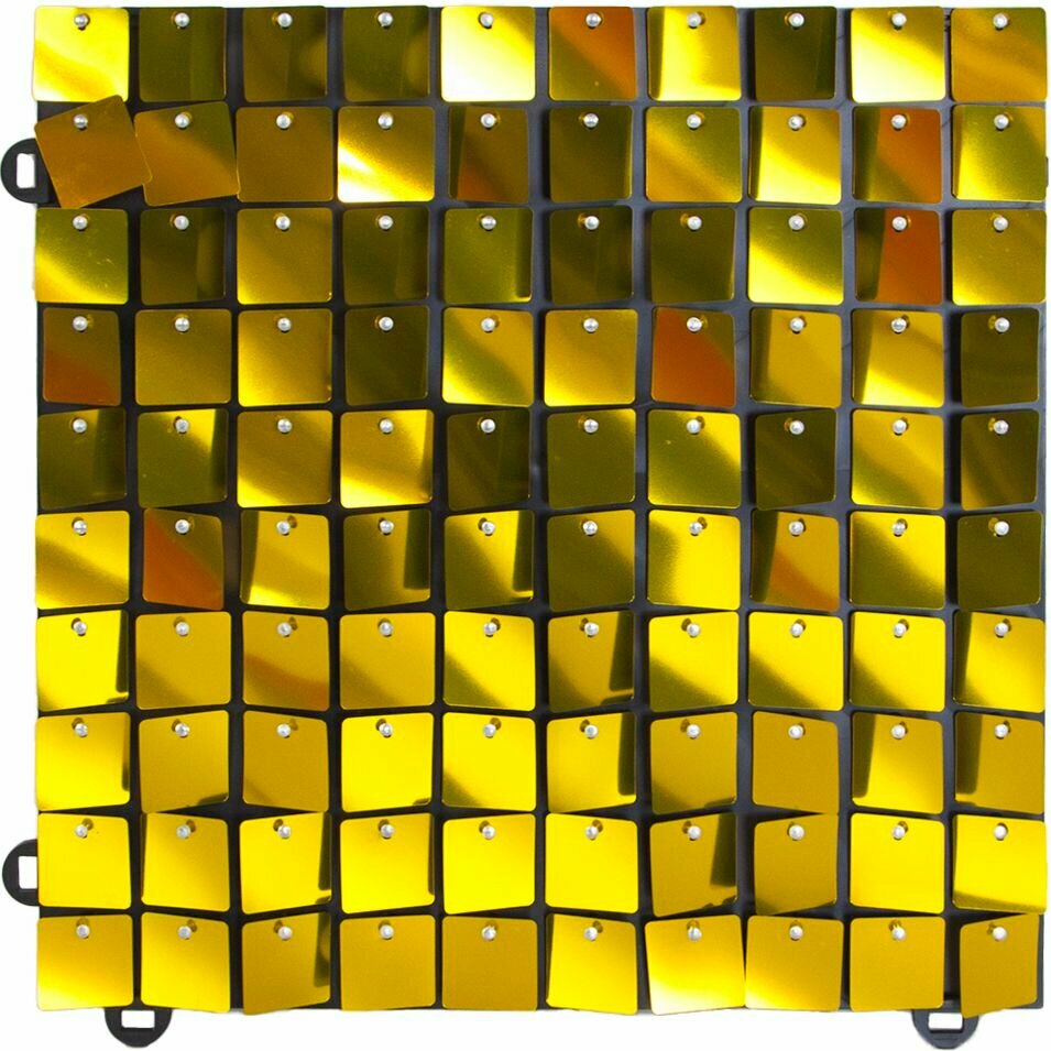 Панель декоративная Волна веселья Пайетки, 30х30 см золото Металлик