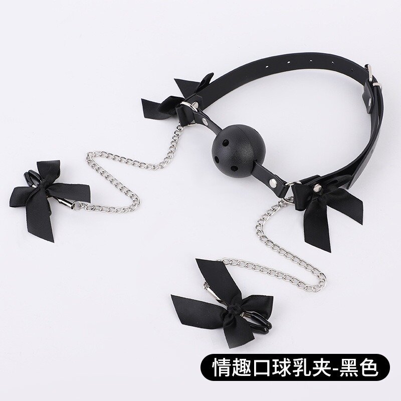 Сексуальный реквизит SM кость ротовой шарик зажим для сосков сосок насилие реквизит пара обучение секс-игрушки силиконовая пробка для рта цельный