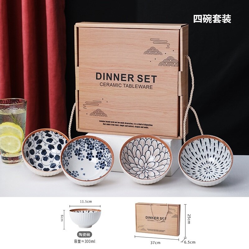 4 шт. китайская керамическая посуда миска подарочная коробка / Подарочная посуда высшего качества
