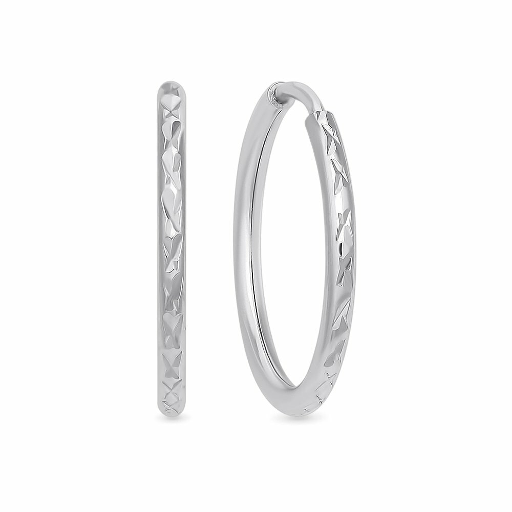 Серьги конго, серебро, 925 проба, родирование