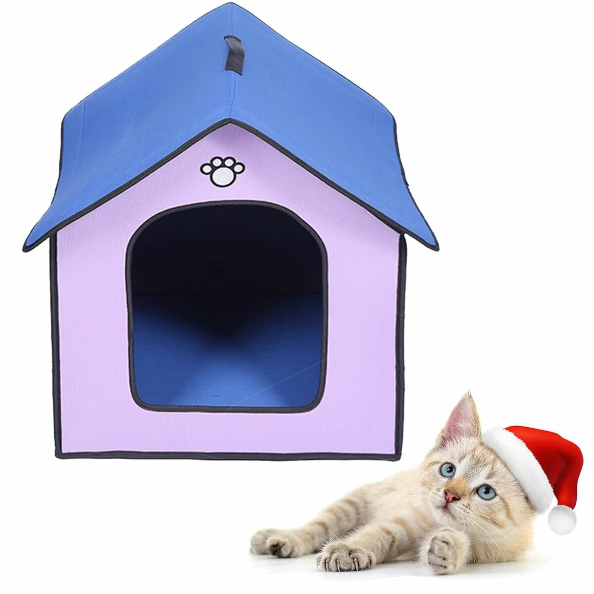 Домик для кошки и собак мелких пород Лежанка животных тёплый На открытом воздухе , в квартире -enj