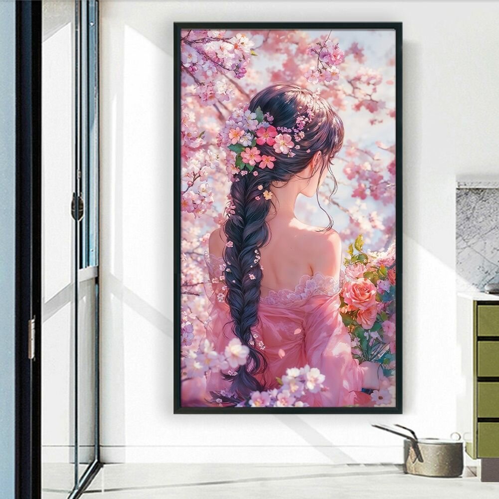 Набор для вышивания крестиком, девушка в цветочной юбке и милые персонажи аниме, украшения для дома=v=