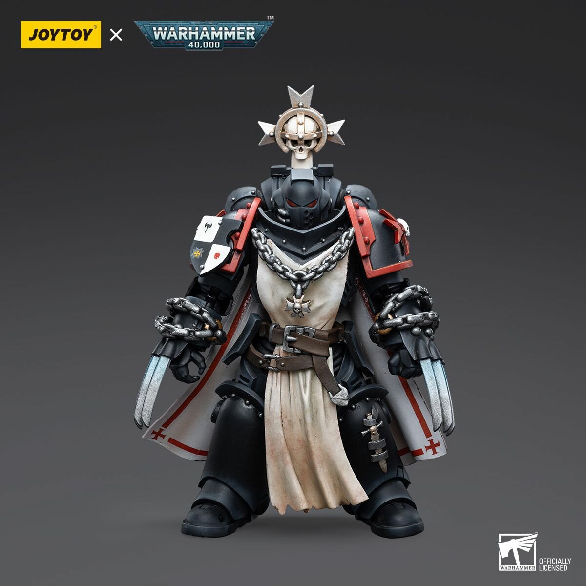 Подвижная фигурка JOYTOY Warhammer 40K Black Templars Primaris Sword Brethren Alberic
