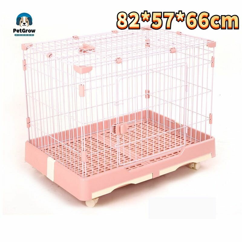 Утолщенная клетка для домашних животных с универсальными колесами-990*620*750-черный-PetGrow