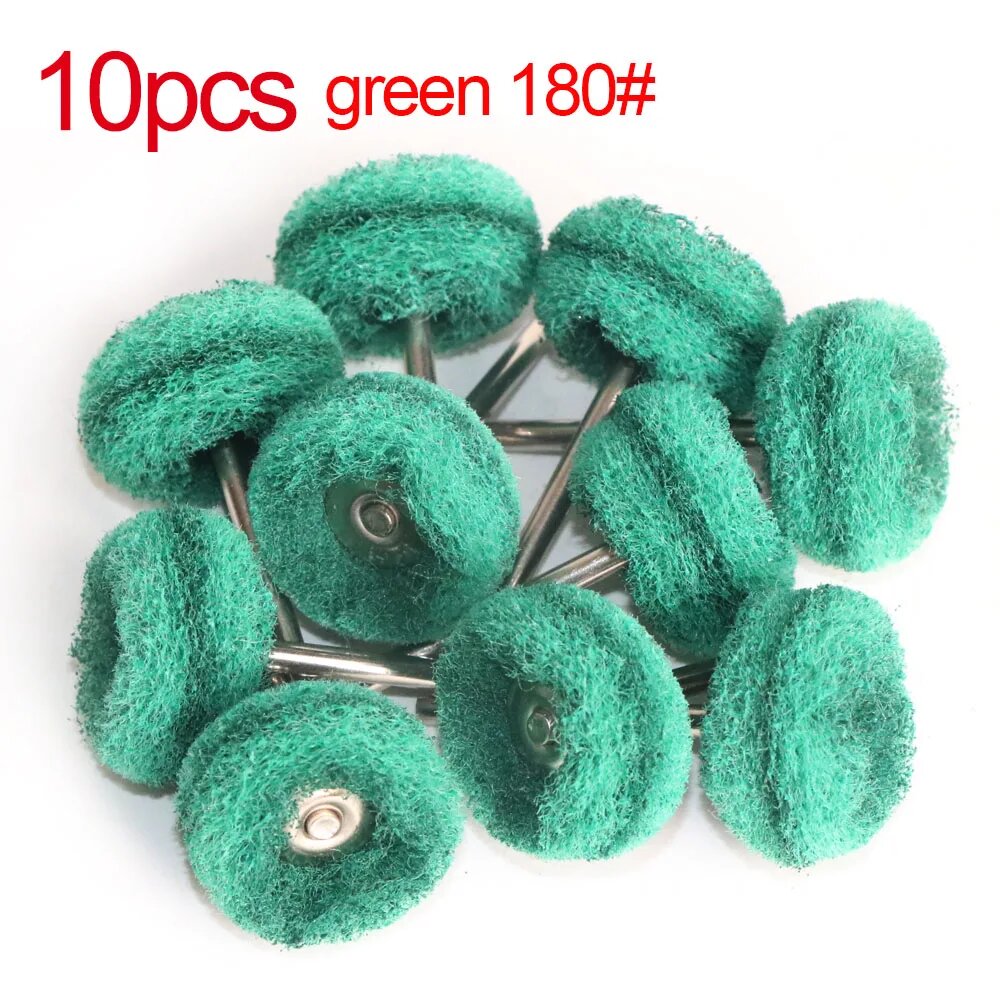 Шлифовальные головки из шерстяного фетра для дрели Dremel with 3mm shank, Green P180 10pcs