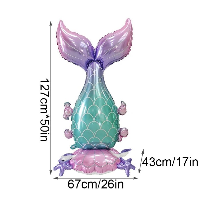 Украшение для дня рождения русалки, фольгированный стоячий шар с хвостом русалки, радужная Радуга, цифры 0-9, воздушные шары для детей под морем, ранние сувениры