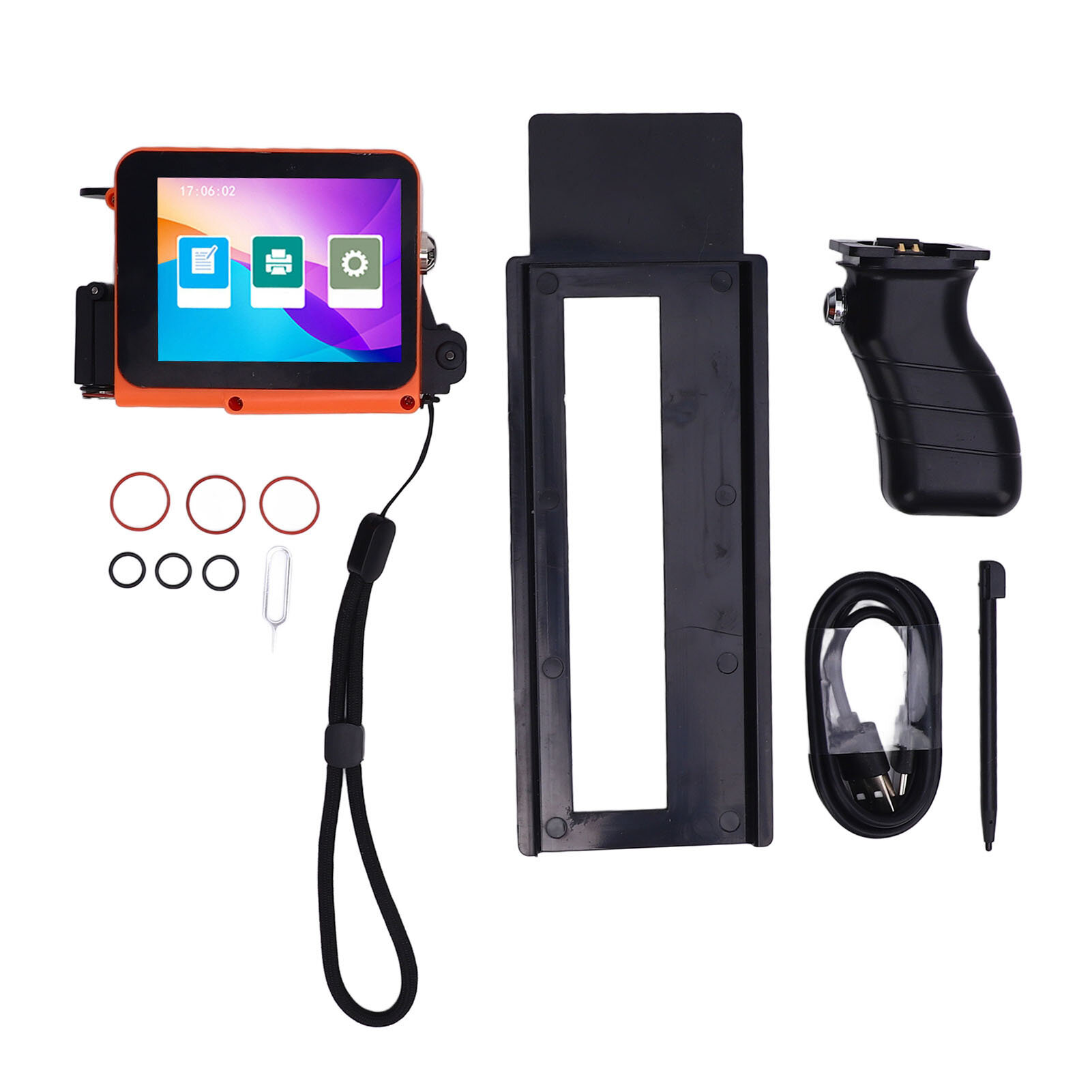 Портативный струйный мини-принтер для печати текста, штрихкодов и даты, высота 12,7 мм, поддержка нескольких языков, съемная ручка.